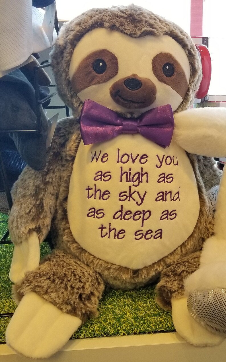 SLOTH stuffie plush animal. Fuzzy Brown & cream tree sloth | Etsy