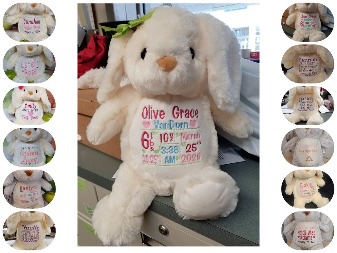 Buy PLUSH CREAM Bunny Rabbit Custom Animal. Embroidered Online in India ...