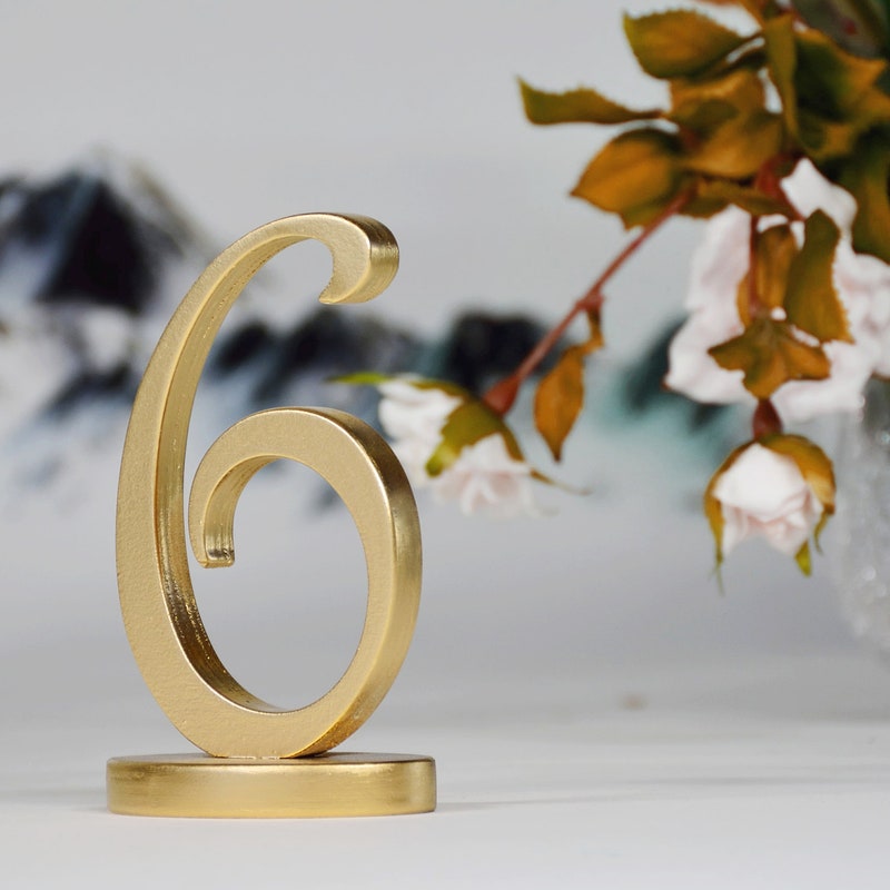 White Table Numbers Gold - Etsy