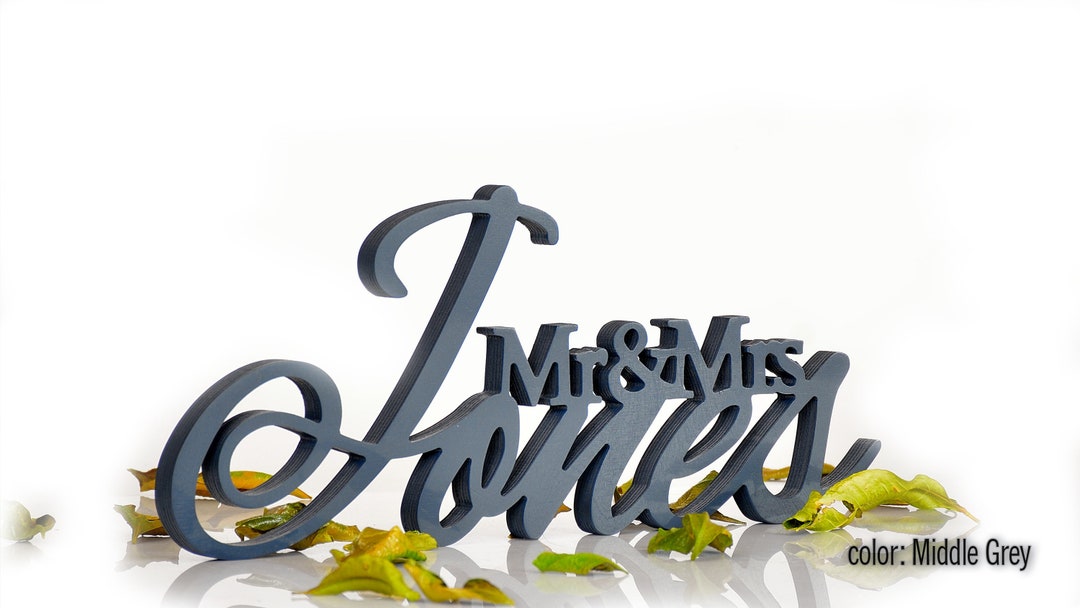 Custom Wedding Sign, Name Family Sign, Mr and Mrs LAST NAME, Mr & Mrs ...