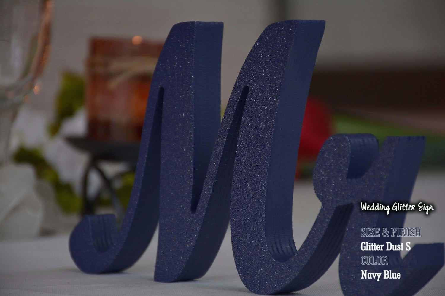 Navy blue wedding decorations centerpiece glitter sweet | Etsy