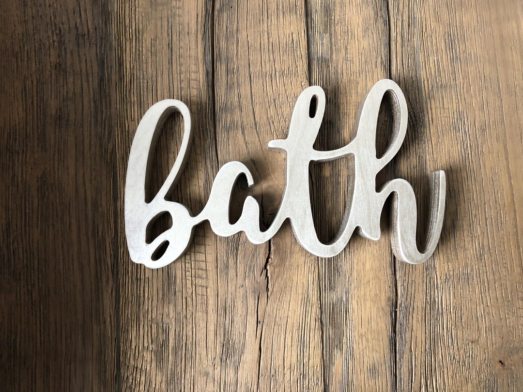 Freestanding Bath Decor, Rustic Bath Sign, Bathroom Decoration, Rustic ...
