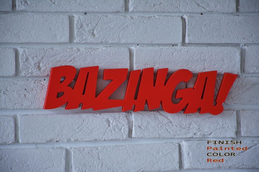 Home Decor Sign BAZINGA, Wood Sign Bazinga, Big Bang Theory Sign, Home ...