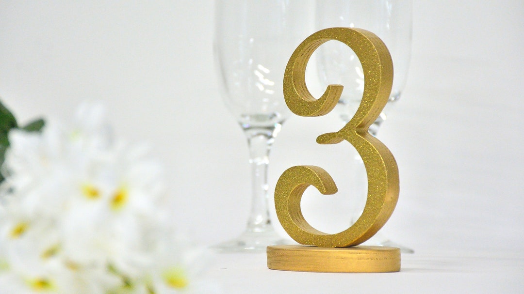 Gold Table Numbers, Wedding Table Numbers, Gold Glitter Table Numbers ...