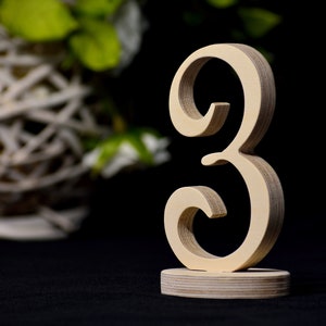 DIY Table Numbers, Table Number Wood, Wooden Number, Standing Numbers ...