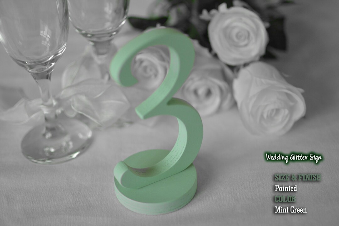 Mint Green Table Numbers for Wedding, Mint Green Wooden Table Numbers ...