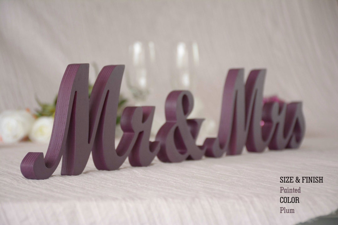 Plum Wedding Decorations, Plum Sign, Plum Centerpieces, Plum, MR & MRS ...