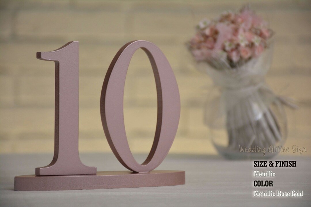 Rose Gold Numbers, Modern Table Numbers, Metallic Gold, Silver Metallic ...