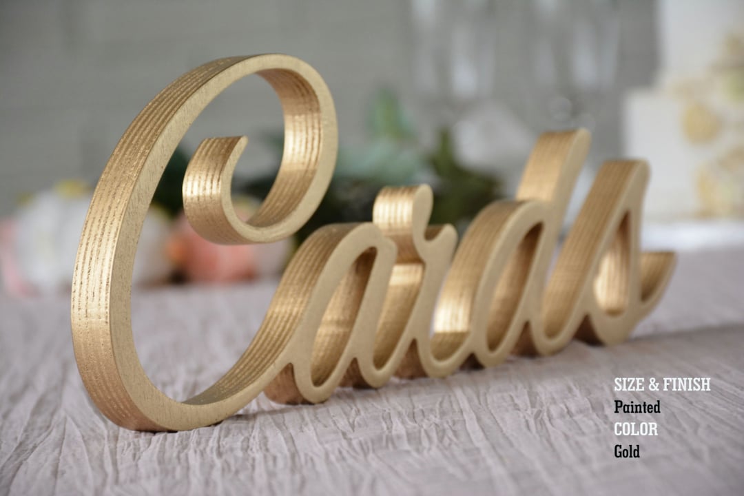 Wedding Cards Sign, Gold Wedding Cards Sign- Wedding Decoration CARDS ...
