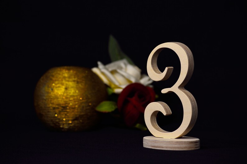 DIY Table Numbers Table Number Wood Wooden Number Standing | Etsy
