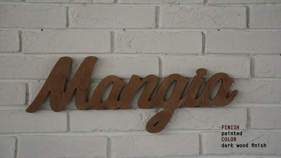 PAINTED Mangia Wood Sign Kitchen WALL Decor – Home Décor, Italian ...
