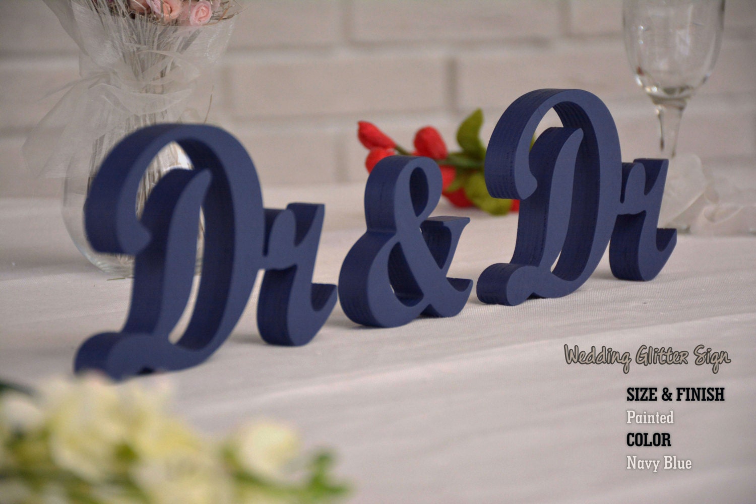 Dr & Dr, Sweet Heart Table Sign Dr and Mrs, Freestanding Mr and Dr Sign ...