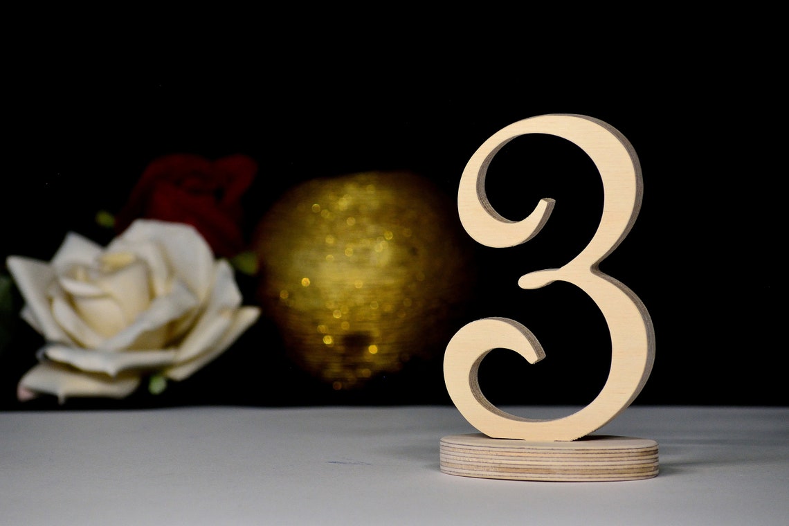 DIY Table Numbers Table Number Wood Wooden Number Standing | Etsy
