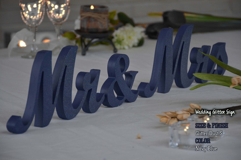 Mr and Mrs Wedding Signs Wedding Sign Navy Blue Mr & Mrs - Etsy
