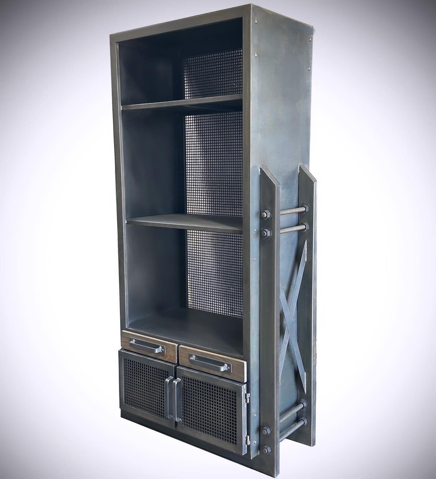 Hand Rubbed Steel Butler Armoire, Custom Size - Etsy