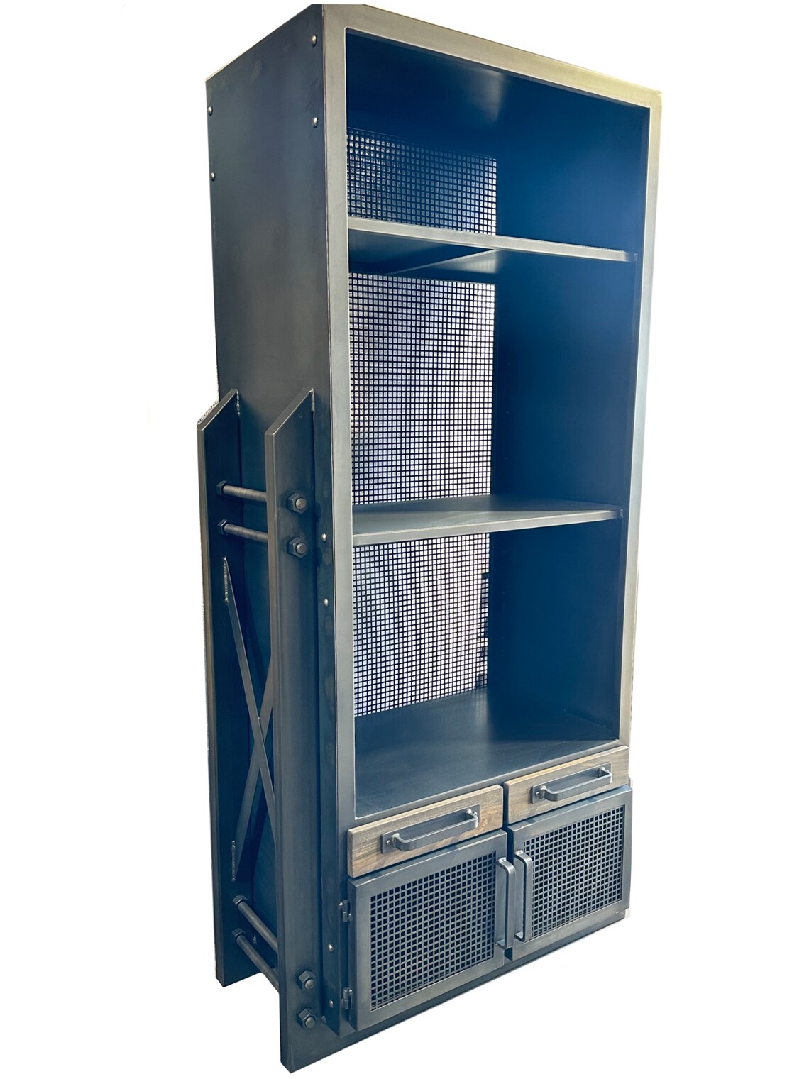 Hand Rubbed Steel Butler Armoire, Custom Size - Etsy