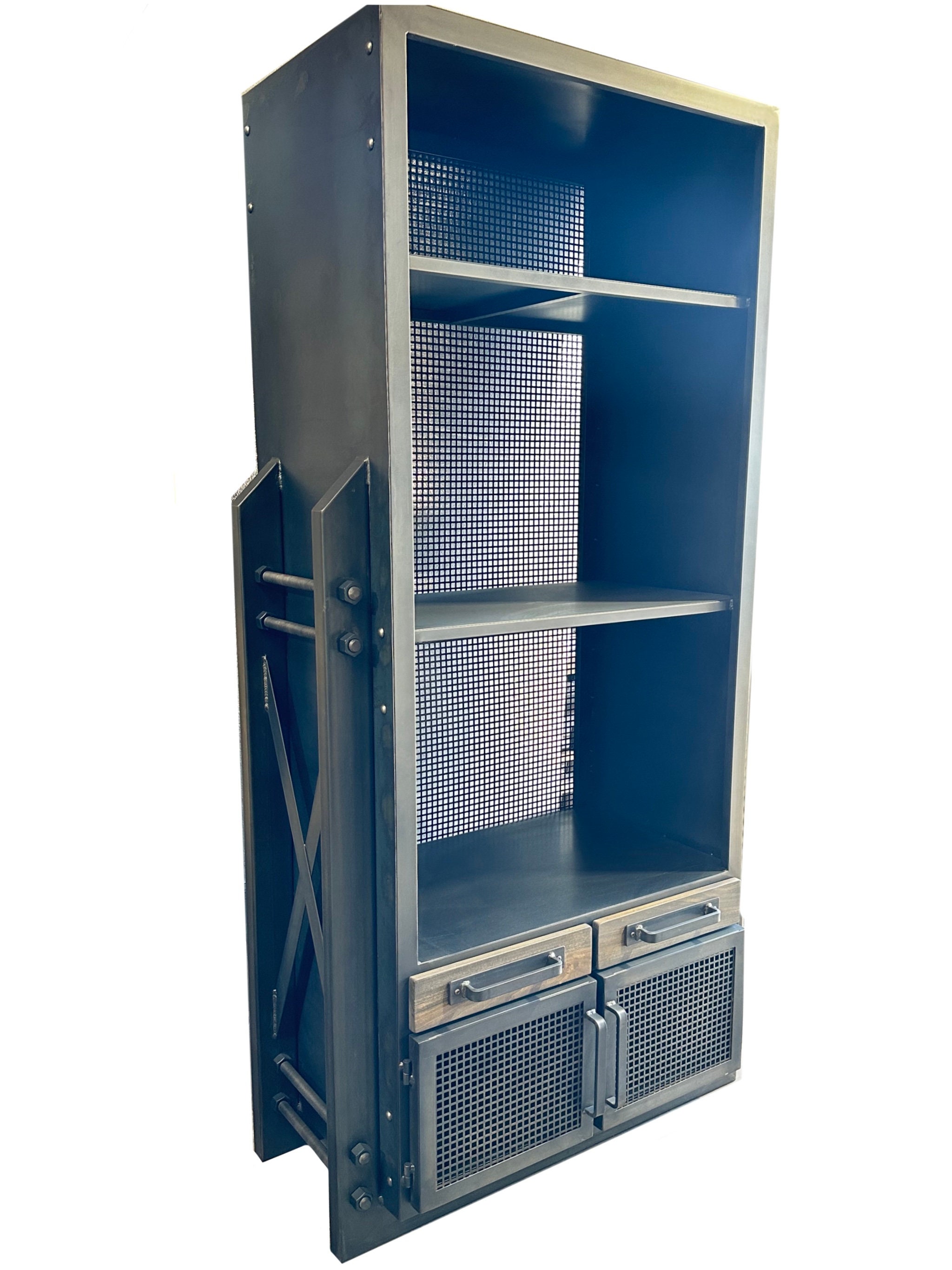 Hand Rubbed Steel Butler Armoire, Custom Size - Etsy