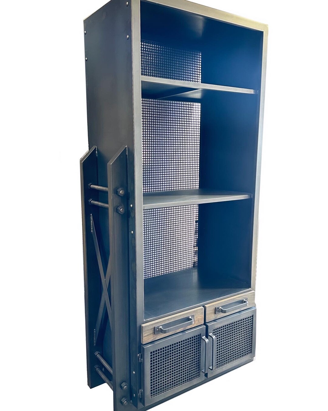 Hand Rubbed Steel Butler Armoire, Custom Size - Etsy