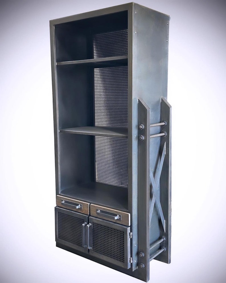 Hand Rubbed Steel Butler Armoire, Custom Size - Etsy