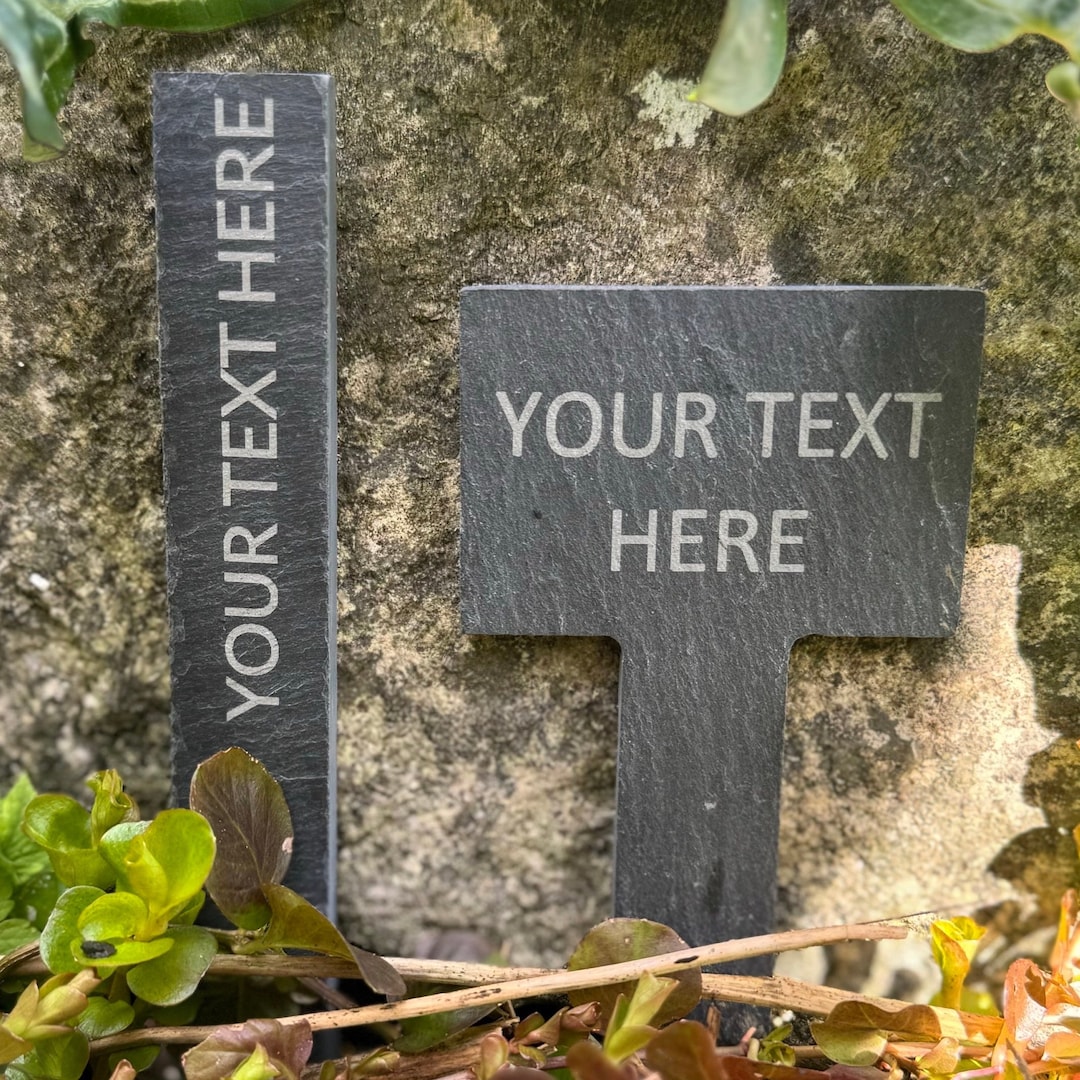 SLATE GARDEN SIGN for Plants and Flowers Custom Plant Marker Plant Pot ...