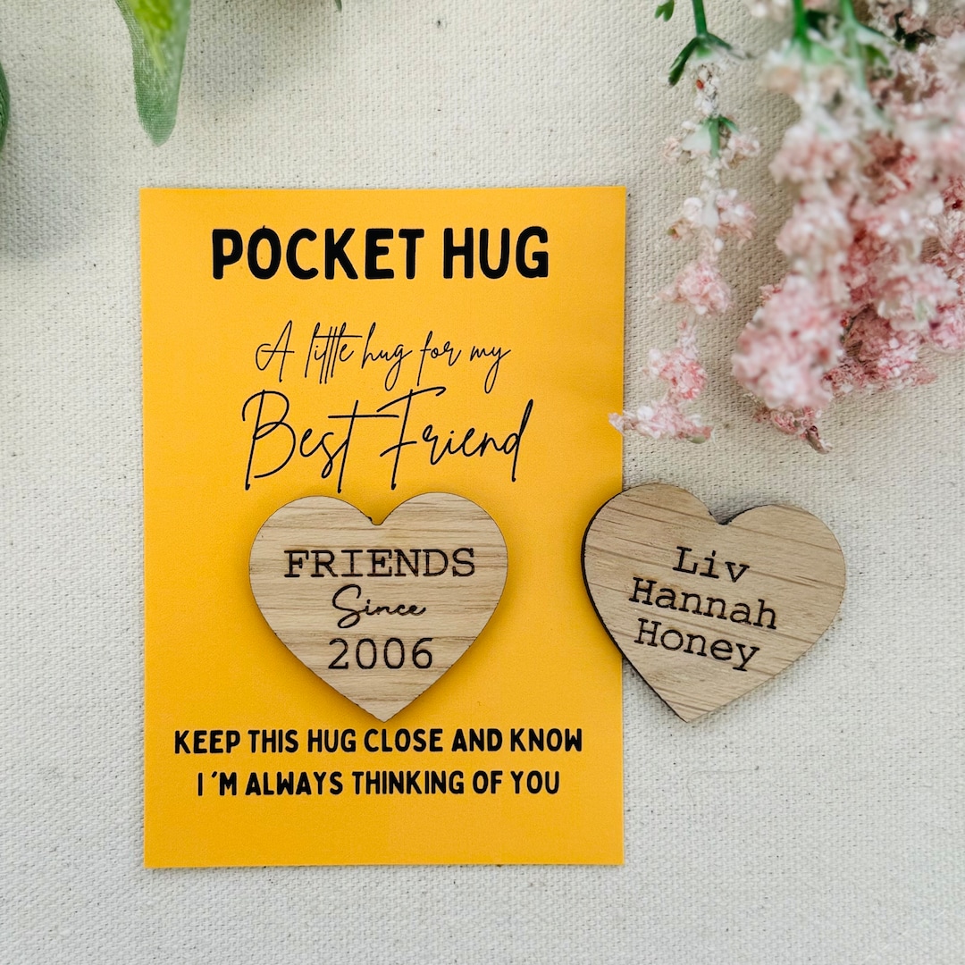 FRIENDSHIP POCKET HUG - Best Friends Since - Personalised Friend Gift ...