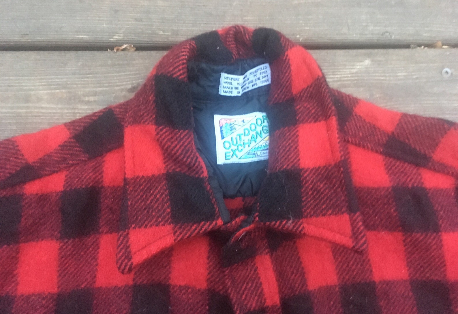 S/M 1970s Wool Shirt Red Black Plaid Buffalo Check Tartan Lumberjack ...