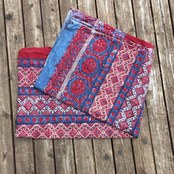 Block Print Indian Bedspread - Etsy