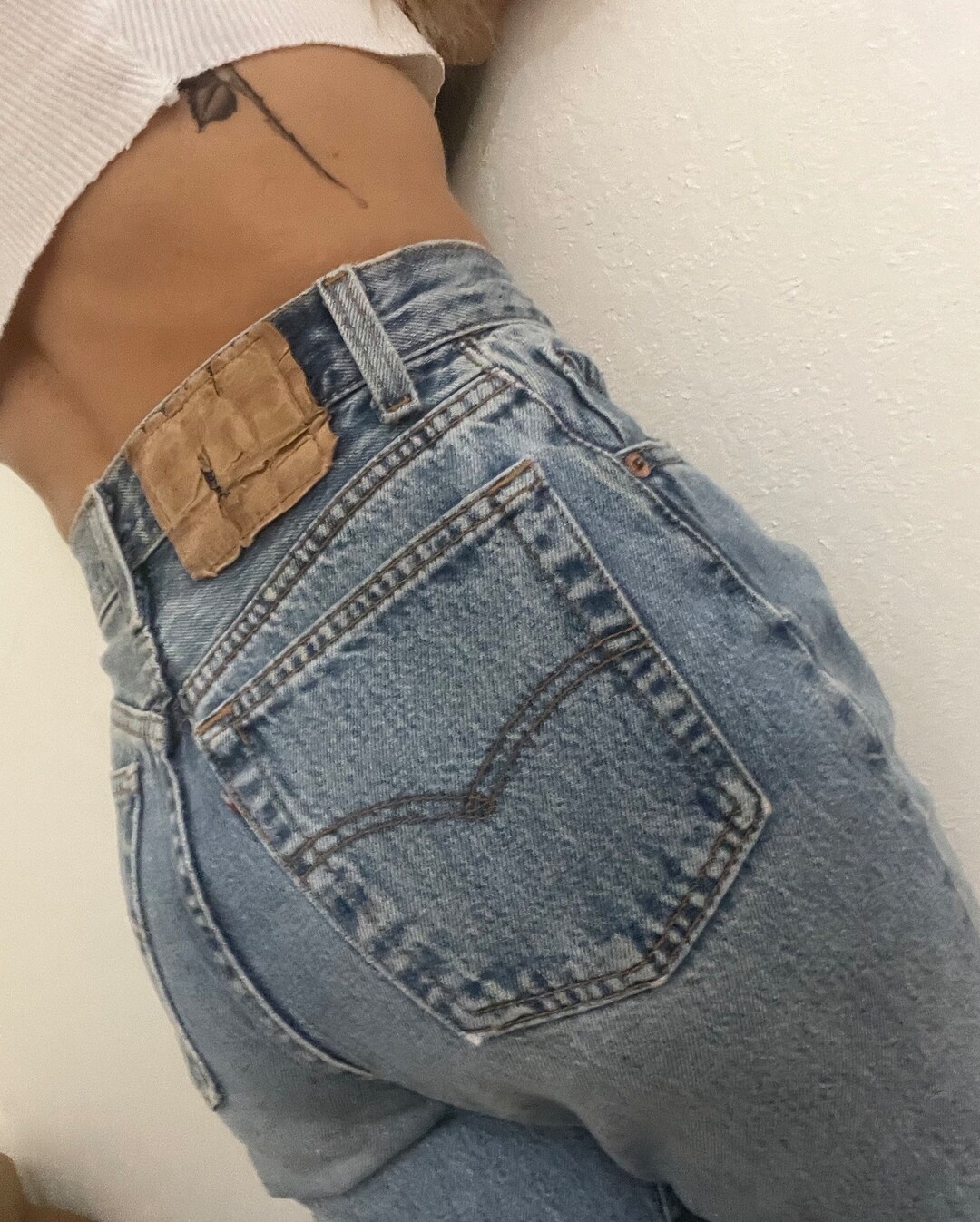 25 26 Levis 501 Jeans 501s Levi's Light Blue 100 Cotton Rigid Denim ...
