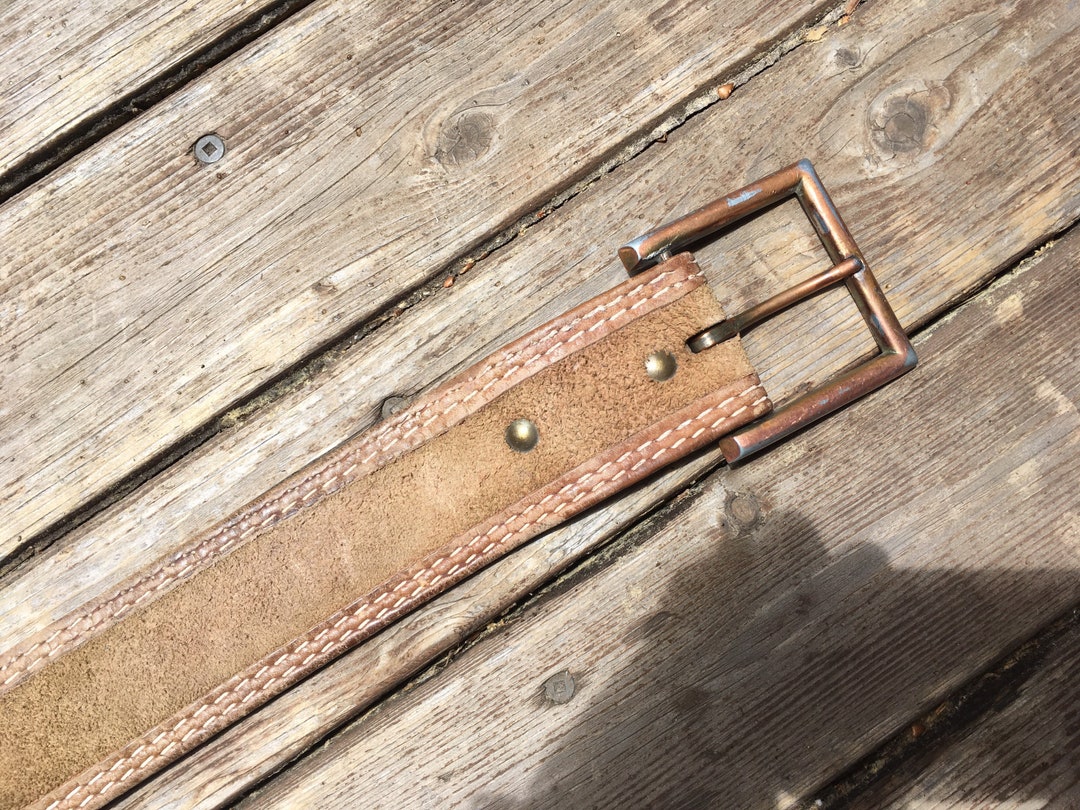 1970s Wide Leather Belt S M Size Small to Medium 70s Hippie Rocker ...