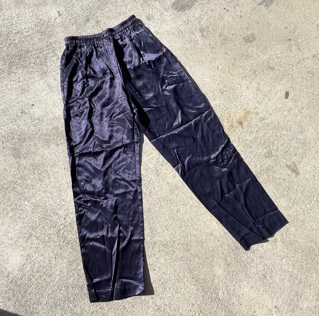90s Heavy Satin Wide Leg Pants R M Richards Petite XS S M Size Extra ...