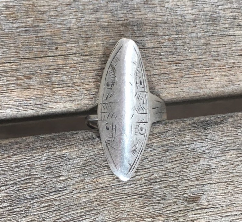 Old Hmong Silver Ring Navette Long Saddle Ring Adjustable Cold - Etsy