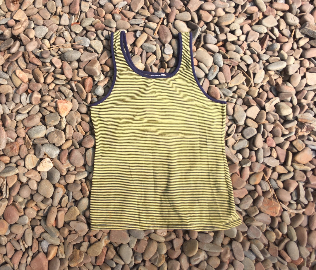 1960s Surf Tank 60s 70s 1970s Stripe Striped 100 Cotton True Vintage ...