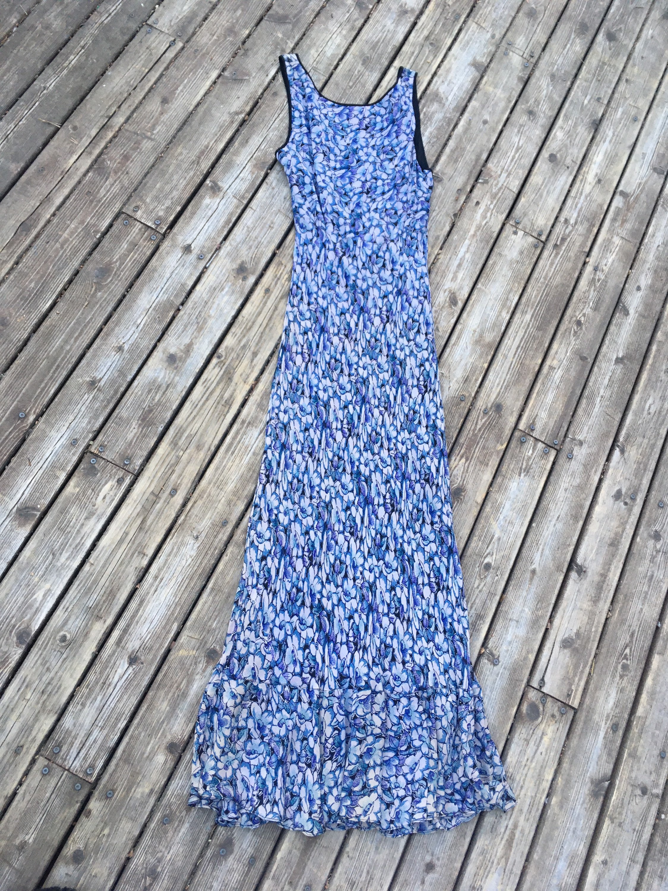 90s rayon maxi dress XS S size extra small bias cut A line | Etsy