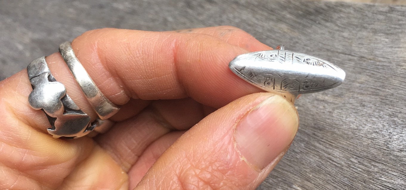 Old Hmong silver ring navette long saddle ring adjustable cold | Etsy