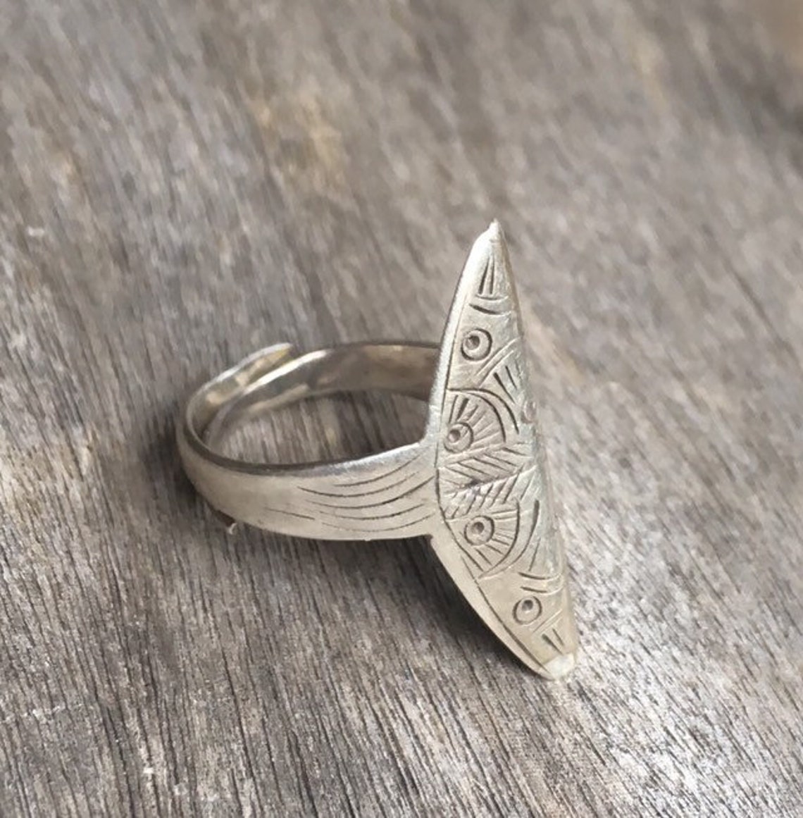 Old Hmong Silver Ring Navette Saddle Ring Adjustable Long | Etsy
