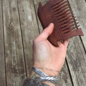 Hand Carved Wooden Comb Wide Tooth Indian Made in India Adivasi Tribal ...