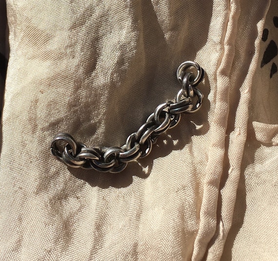 Handmade sterling silver chain piece antique old - Gem