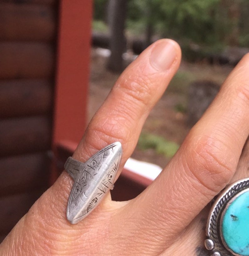 Old Hmong Silver Ring Navette Long Saddle Ring Adjustable Cold - Etsy
