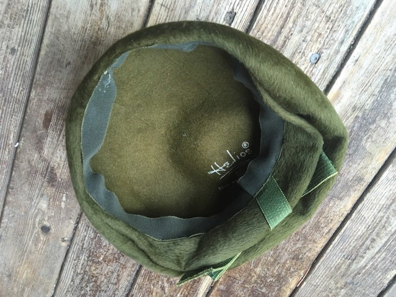 1950s Italian Wool Beret 50s Olive Green Made in Italy Helios - Etsy