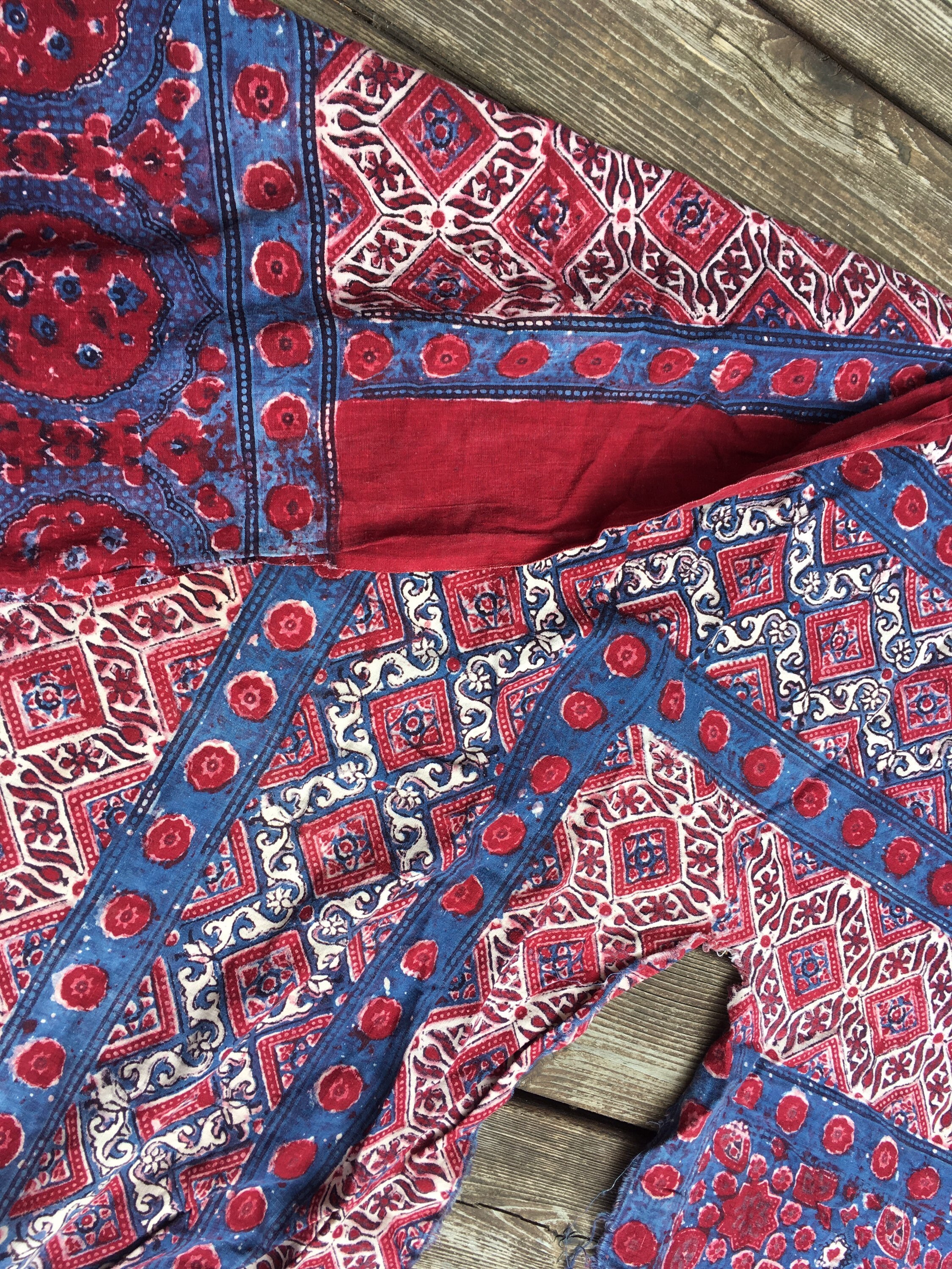 India Block Print Bedspread Sheet Hand Blocked Double Ajrakh Indigo ...