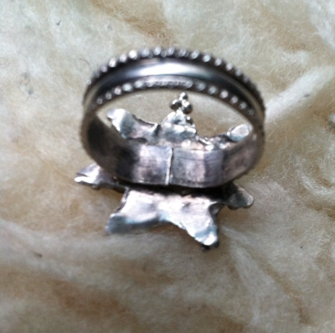 6 India Old Silver Ring Antique Indian Rajastan Gypsy Nomad Glass Inset ...