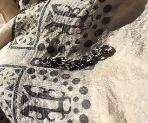Handmade sterling silver chain piece antique old - Gem