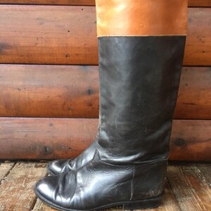 7 Italian Leather Riding Boots Made in Italy 37 6.5 6 1/2 7 7.5 7 1/2 ...