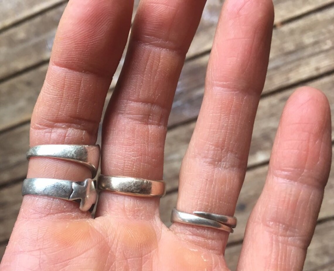 Old Hmong Silver Ring Navette Saddle Ring Adjustable Long | Etsy