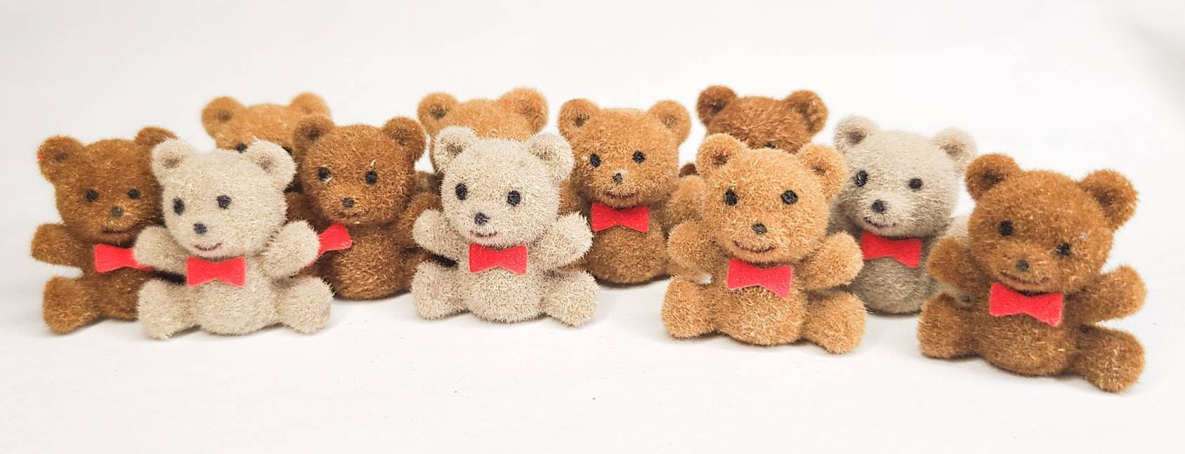 Miniature Flocked Teddy Bears 1 Inch Bear 12 Pack or One 2-inch ...