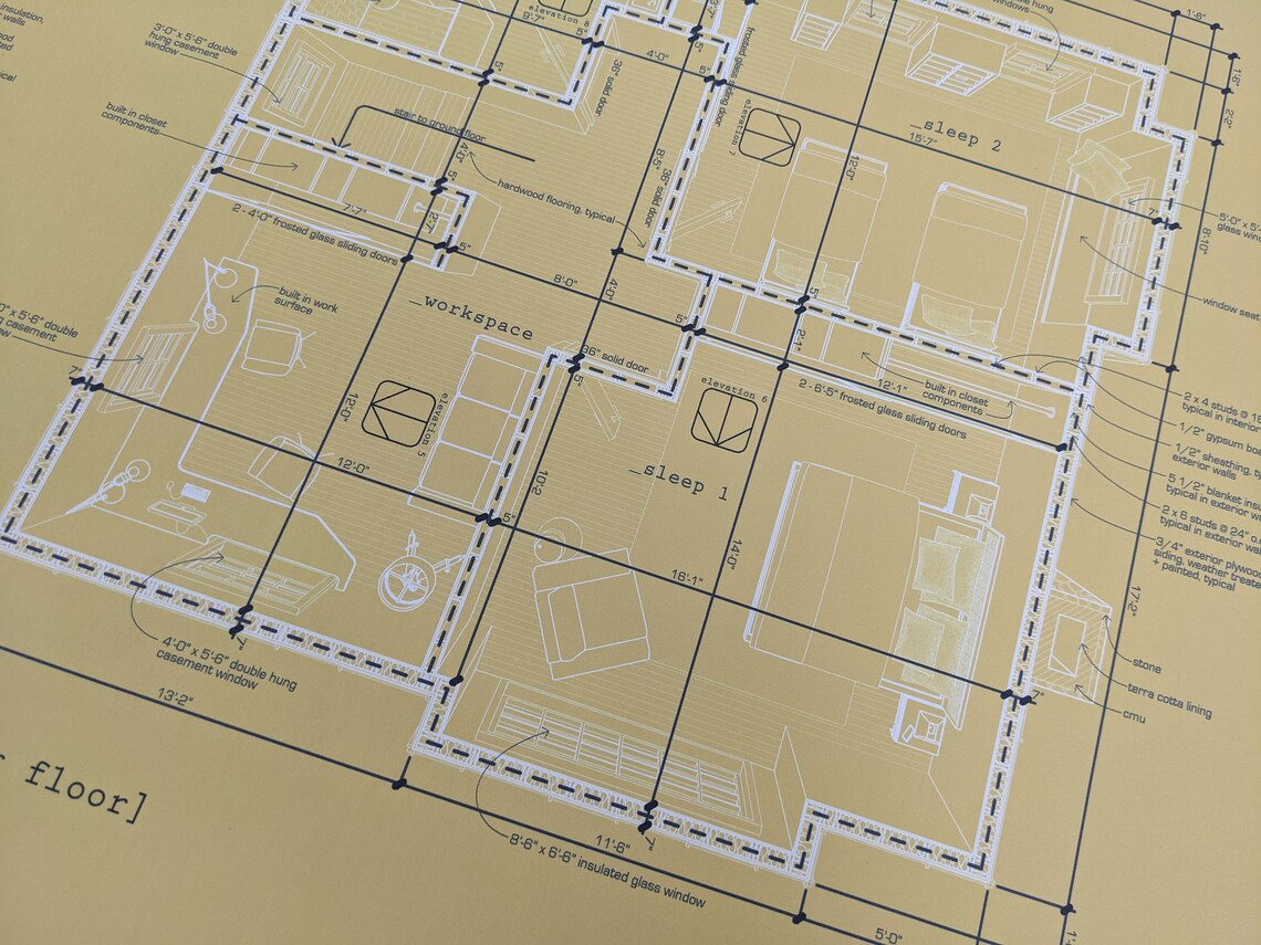 The Perspective Plan Yellow Print - Etsy