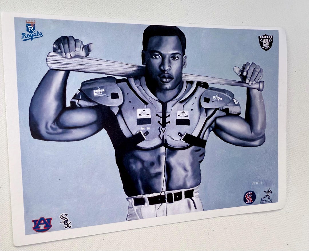 Bo Jackson ART PRINT: Hand Signed Giclee of Sports Legend (5x7 ...