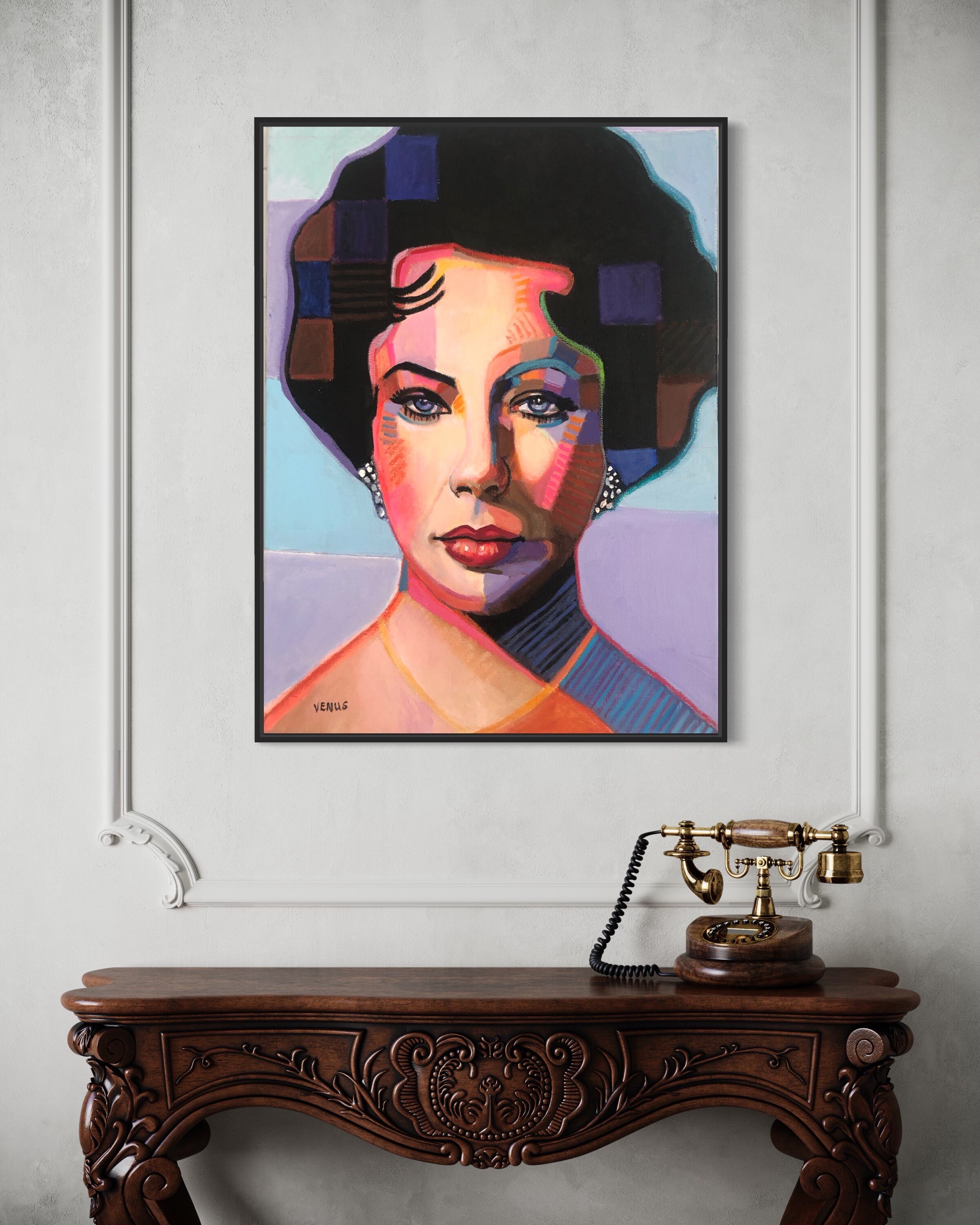 Elizabeth Taylor Original Painting Contemporary Realism Portrait Canvas ...