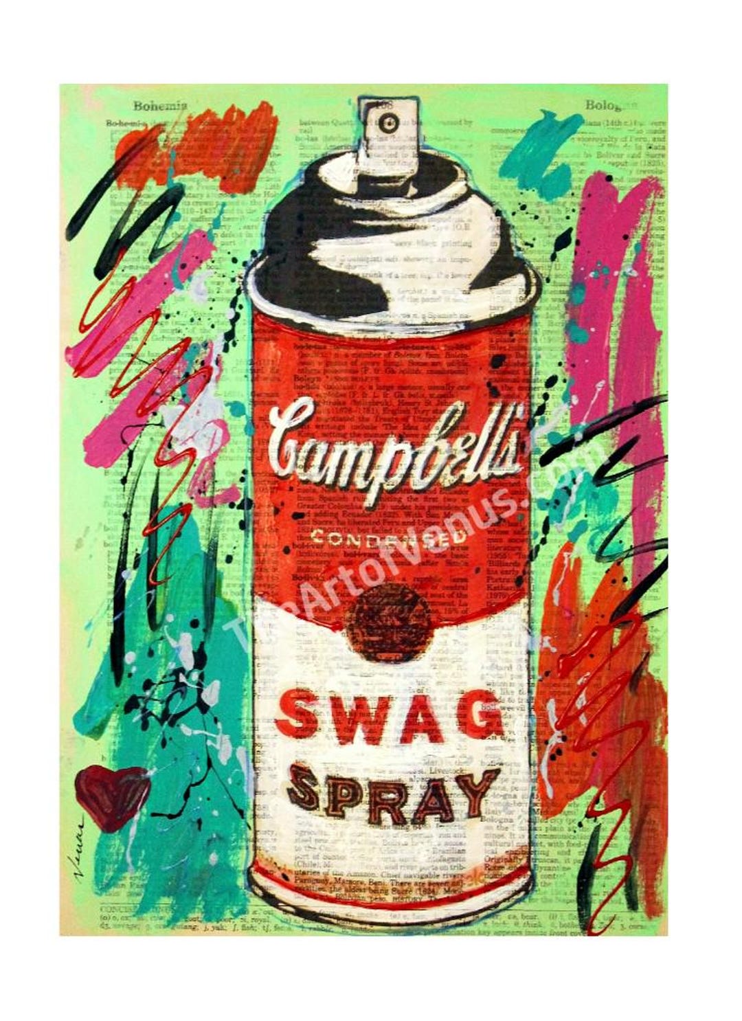 LIMITED EDITION Swag Campbell's Soup Spray Paint Pop Art Giclee Print ...