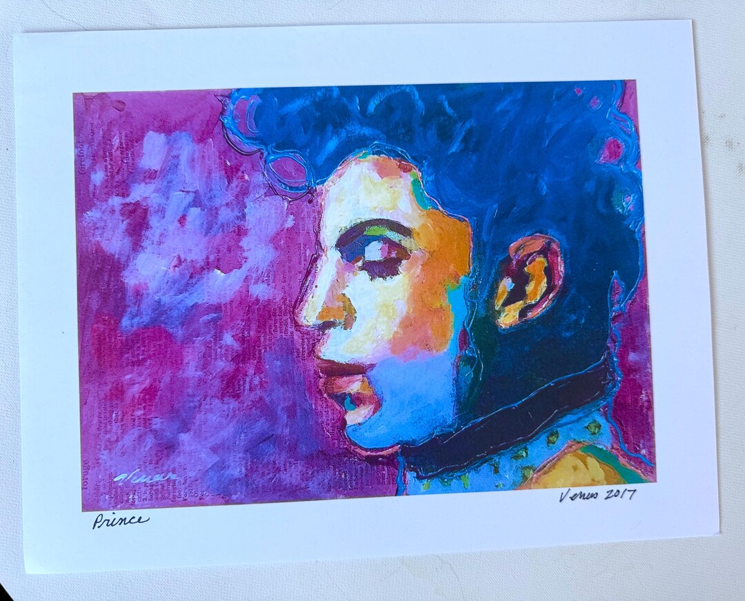 Prince Portrait Art Print: Contemporary Impressionist Giclée, Music ...